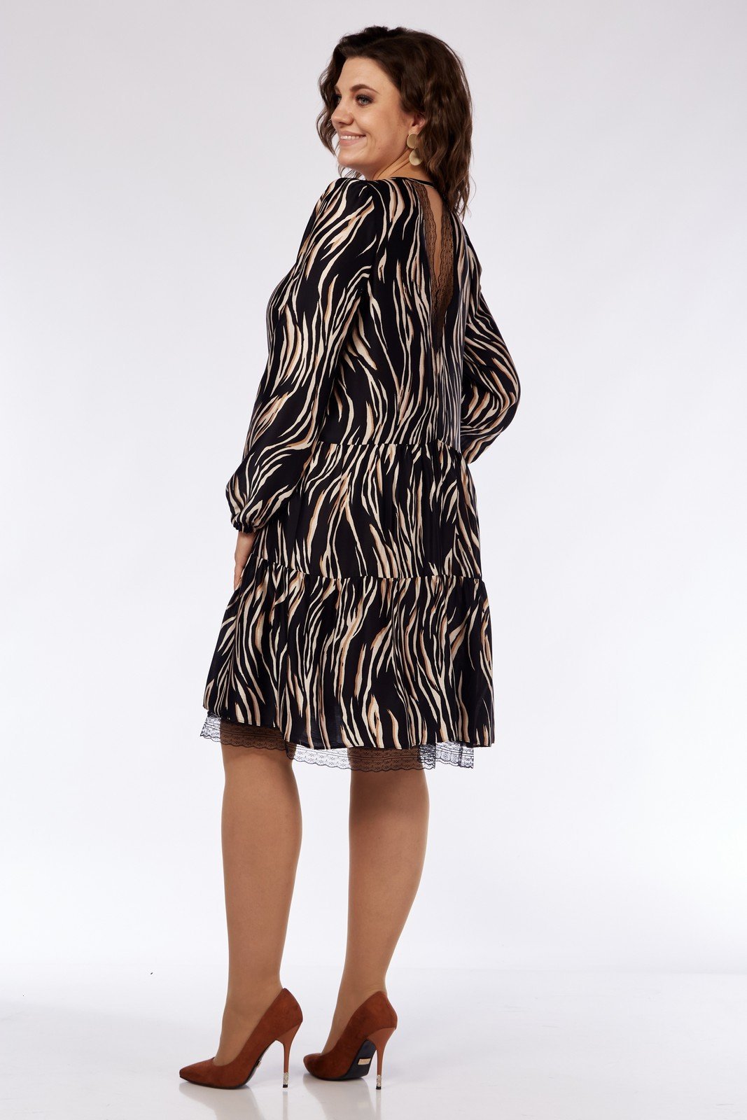 Платье 1035 черный + коричневый Milora купить в интернет магазине Велесмода